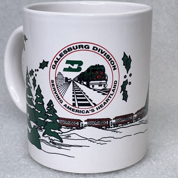 Kitchen | Bnsf Railroad Coffee Mug 1992 Christmas Holiday Steam Train ...